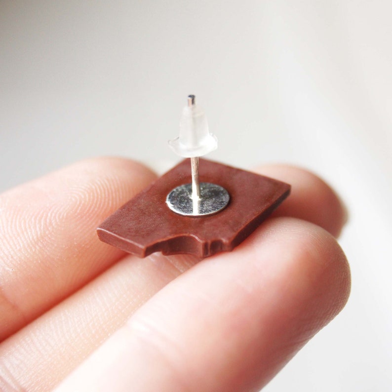 Milk Chocolate Bar Ear Studs - Etsy