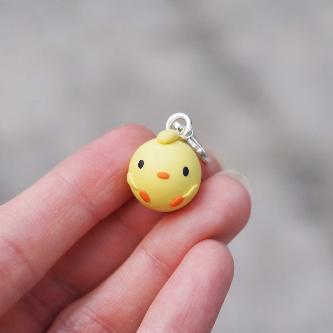 Baby Chick Charm Cheeks Chicken Keychain Miniature Animal - Etsy