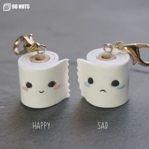 Toilet Paper Roll Kawaii Charm Tissue Keychain - Etsy