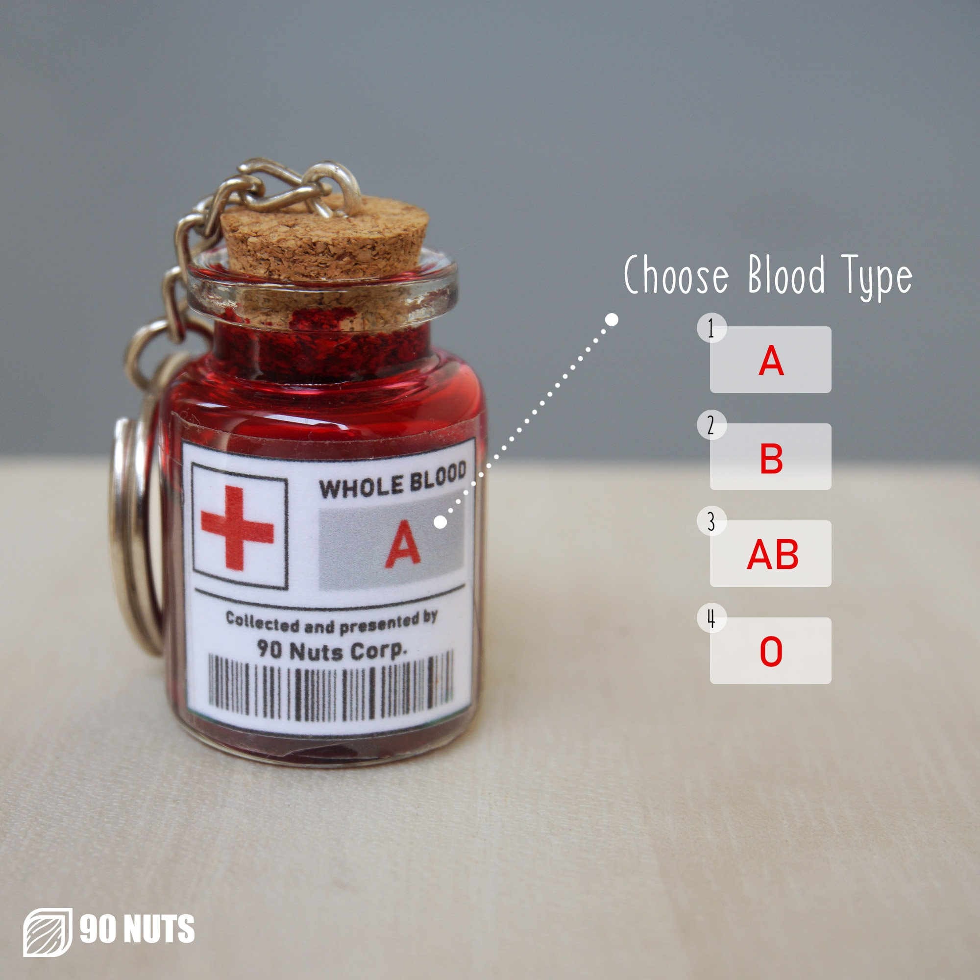 Blood Type Glass Bottle Medical Science Custom Keychain Charm - Etsy