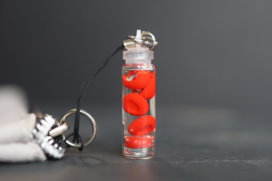 Red Blood Cells Glass Bottle Charm Keychain - Etsy