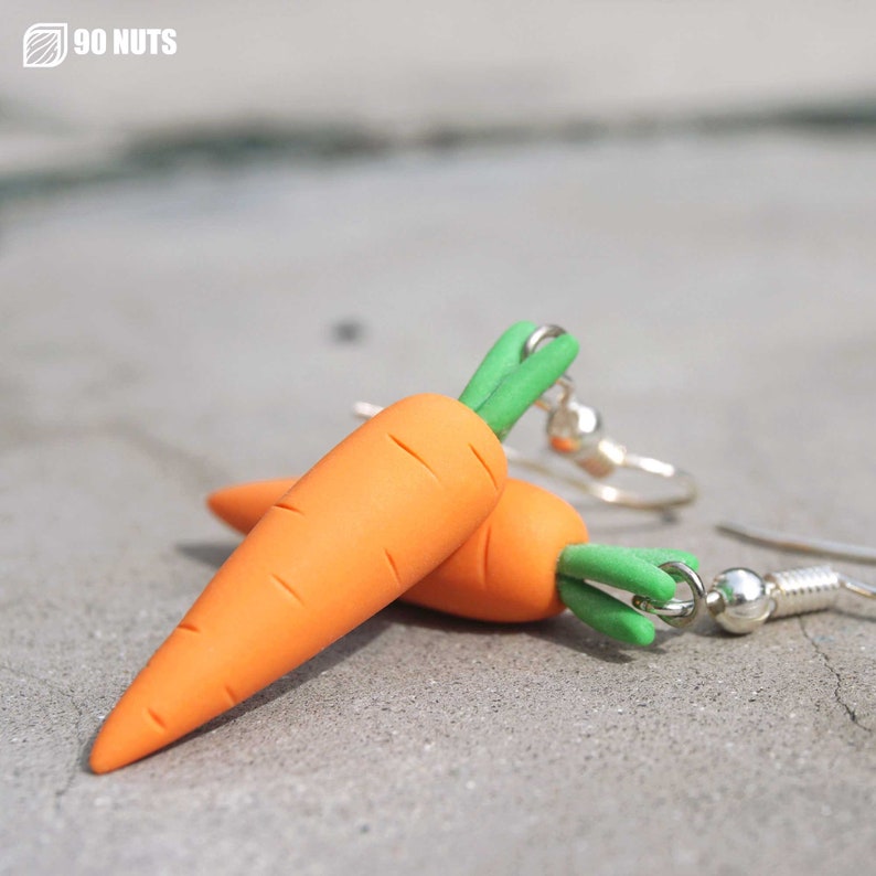 Carrot Earrings Polymer Clay Handmade Vegetable Ear Studs - Etsy