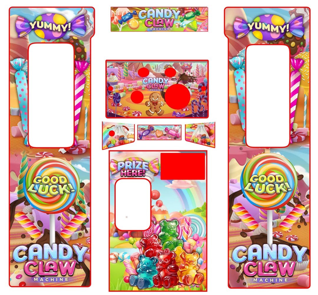 Arcade1up Claw Machine Candy Claw Wrap - Etsy