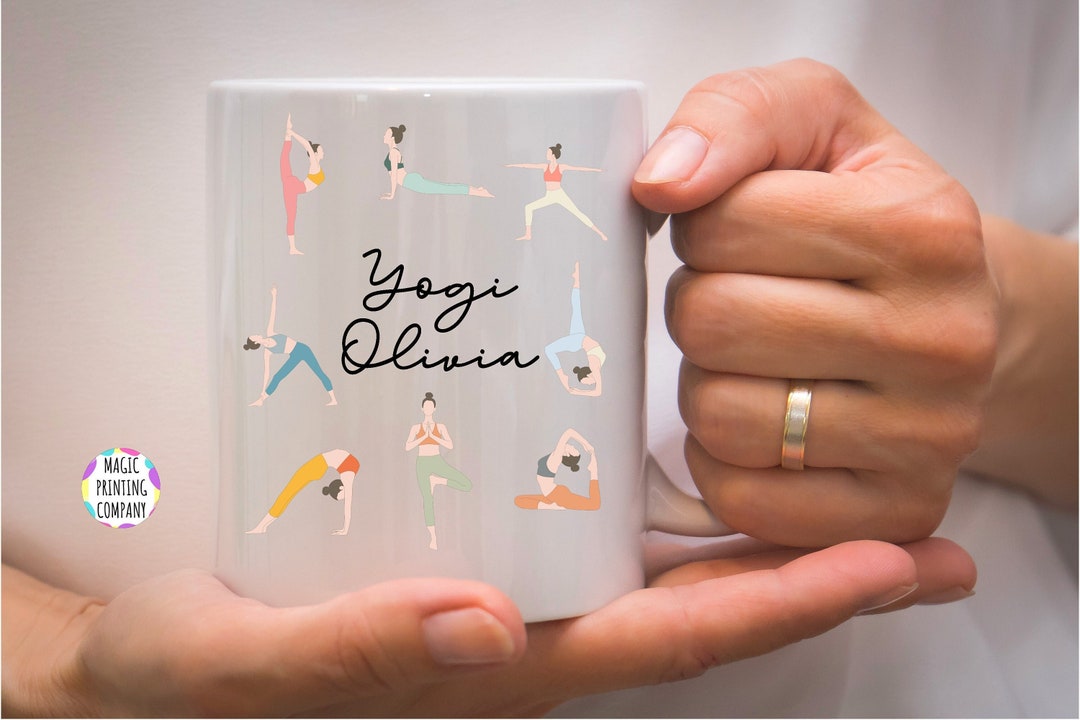 Yoga Gift, Personalised Yoga Gift Pilates Yoga Pose Mug Yogi Namaste ...