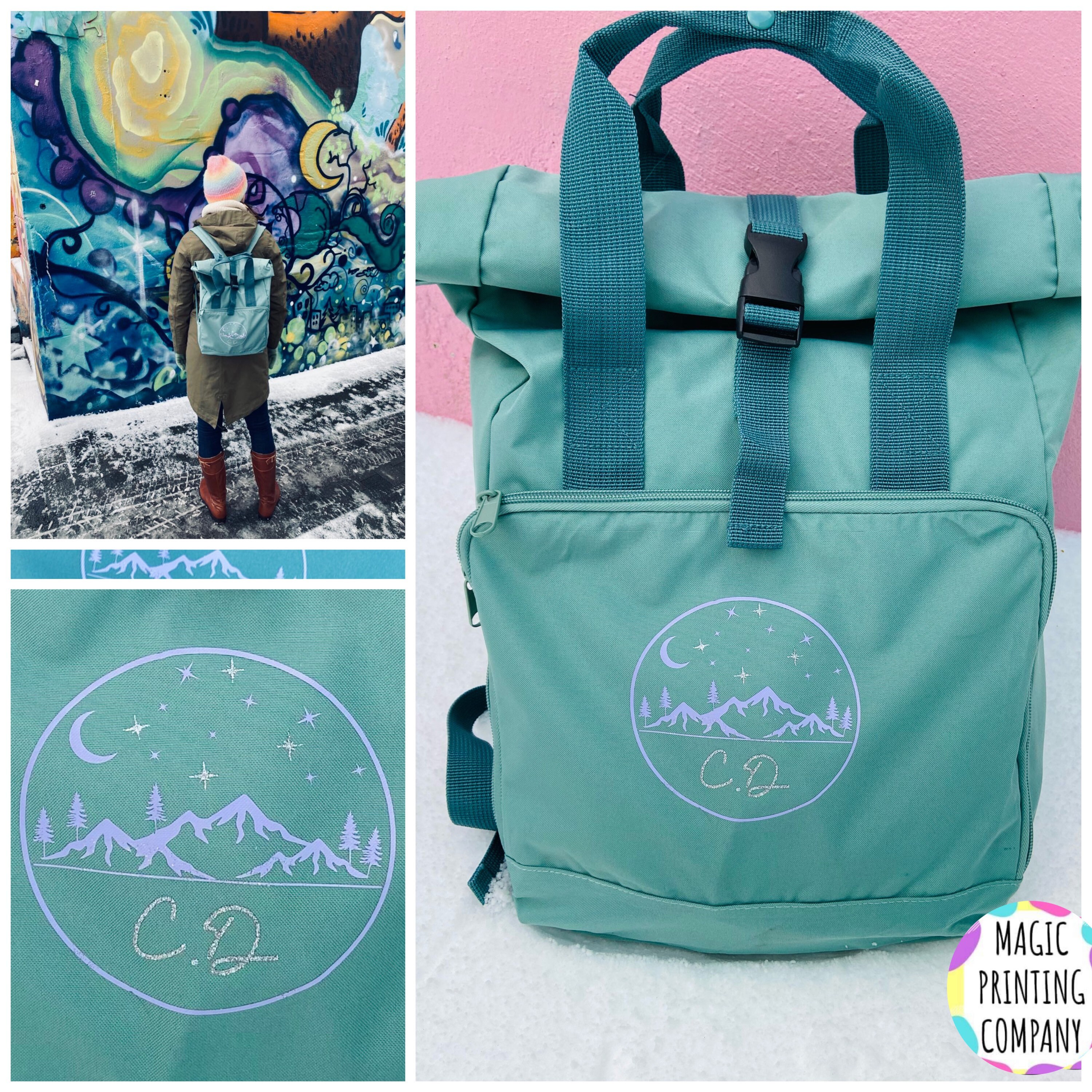 Travelling Backpack,personalised Initials Bag-cabin Bag-recycled ...