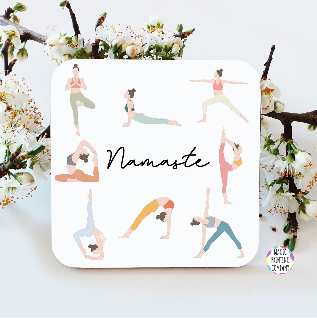 Yoga Coaster Namaste Bag Personalised Present Meditation Mindfulness ...