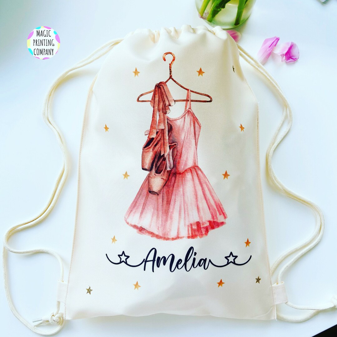 Ballet Bag - Ballerina Personalised Bag Drawstring, Pointe Shoe Bag ...