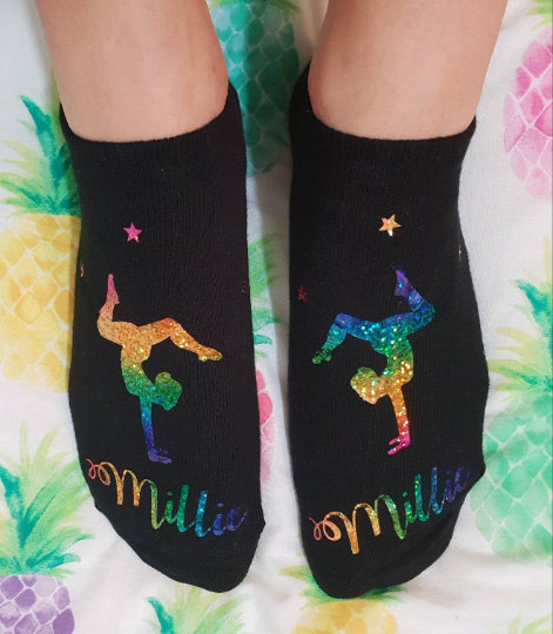 Personalised Gymnastics Socks Gym Trainer Liners Gym Bag | Etsy