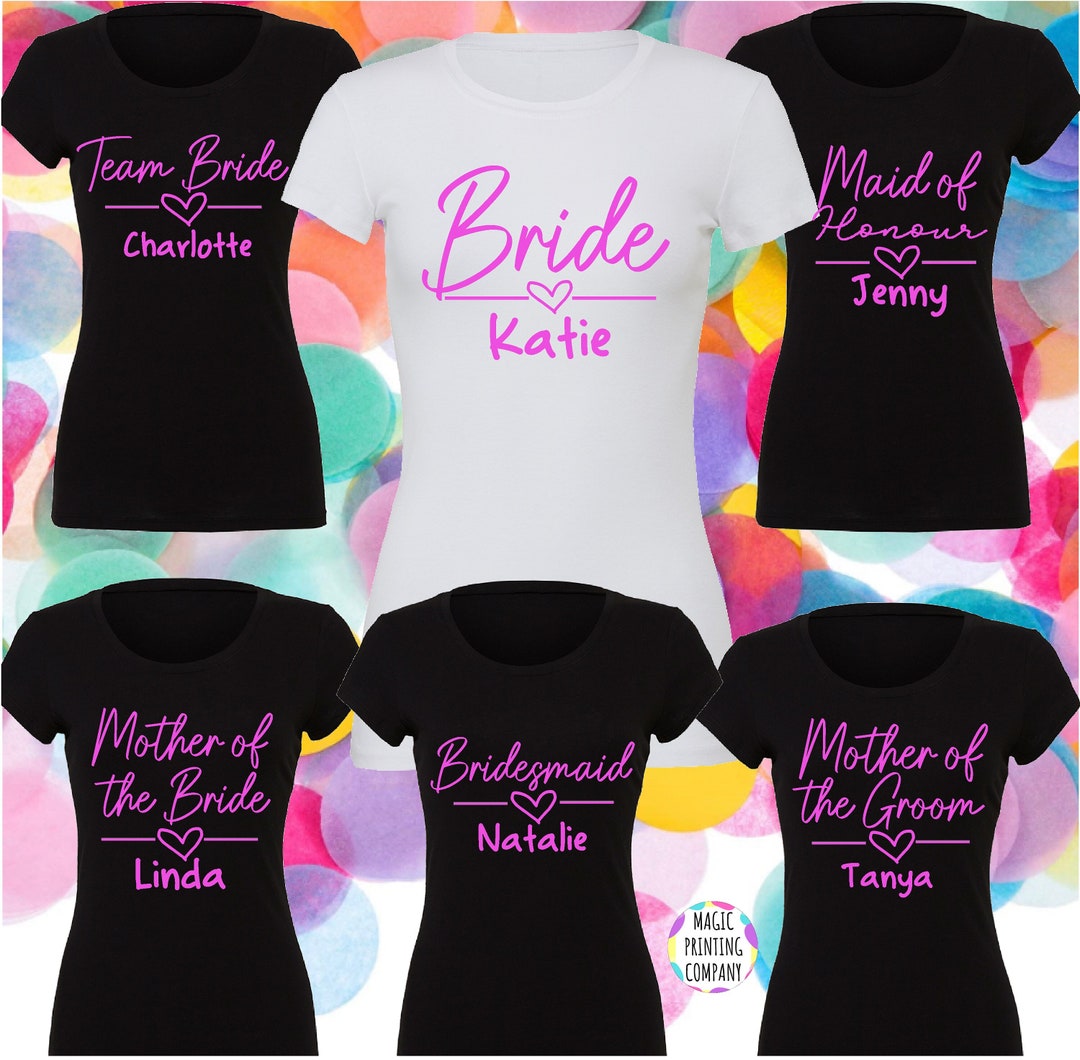 Hen Party T Shirts,personalised Hen Party Shirts, Team Bride T Shirt ...