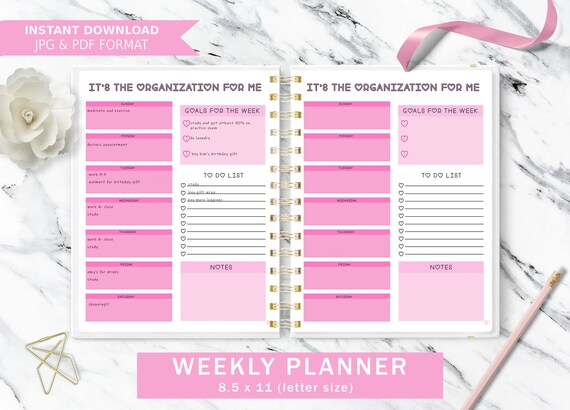 Printable weekly planner | Etsy