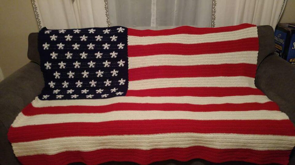 American Flag Afghan Pattern - Etsy