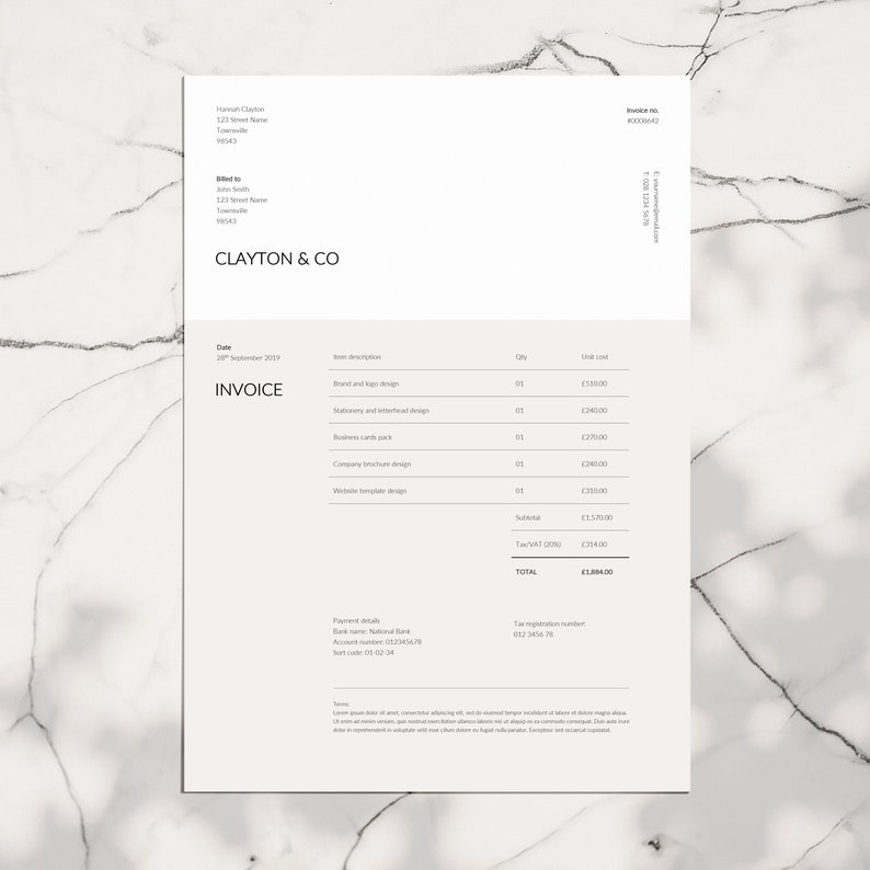 Invoice Template | Business Invoice | Order Form | Invoice Design ...