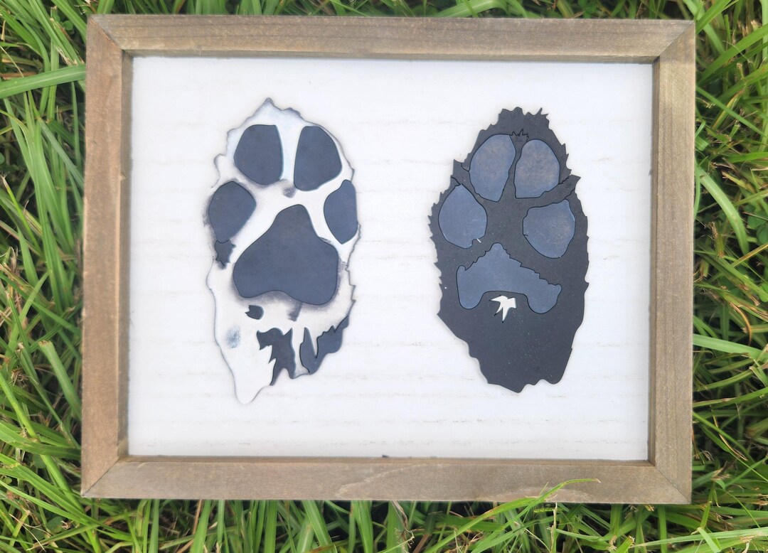 Dog Paw Custom Wood Portrait - Etsy