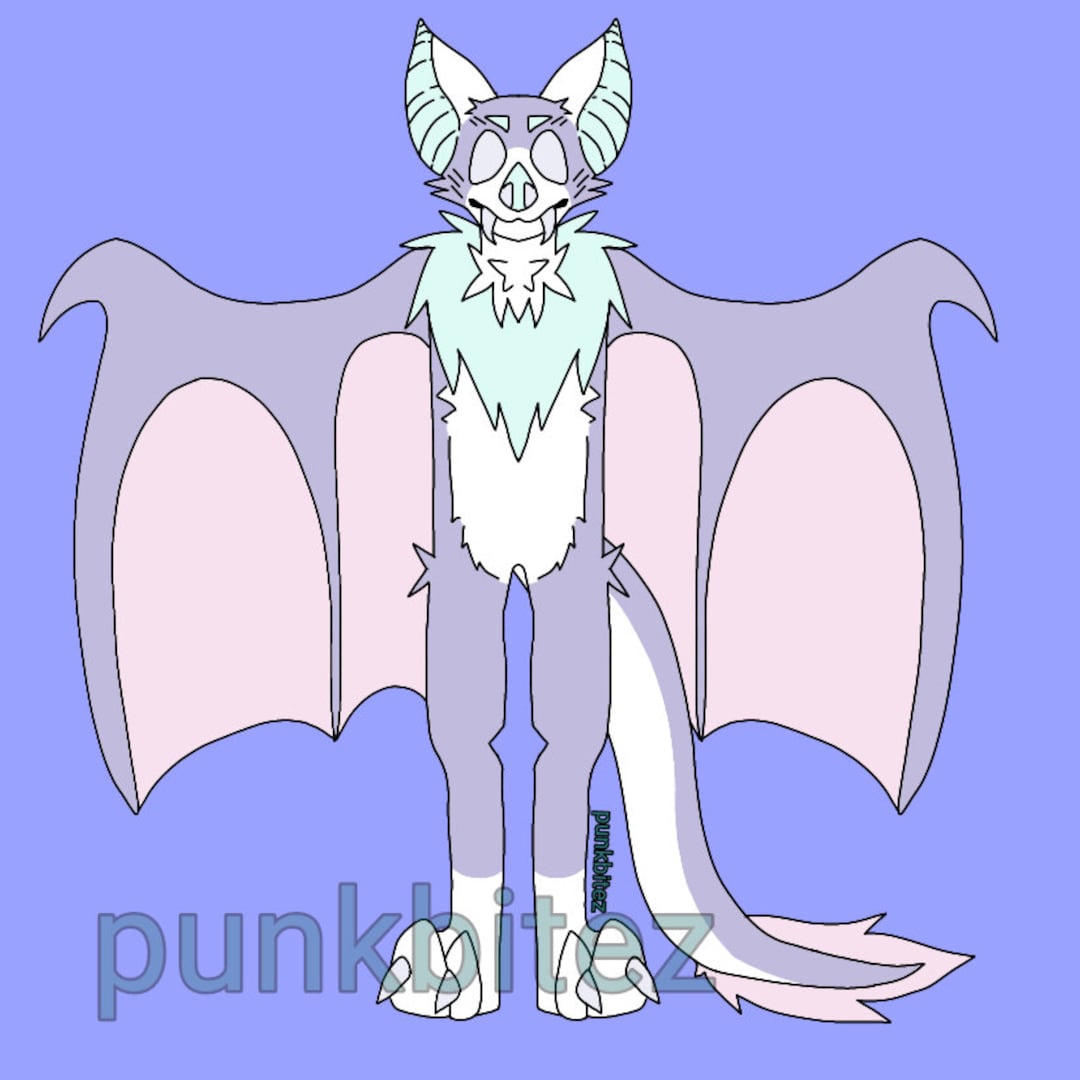Pastel Furry Fursona Bat Oc Character Adopt - Etsy