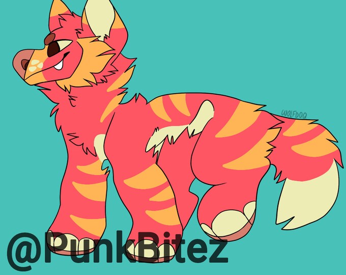 Icecream Sherbert Themed Wolf Furry Fursona Oc Adopt - Etsy