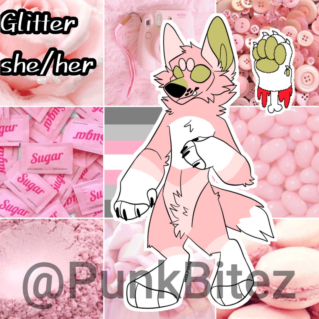 Pink Wolf Furry Fursona Oc Adopt - Etsy Australia