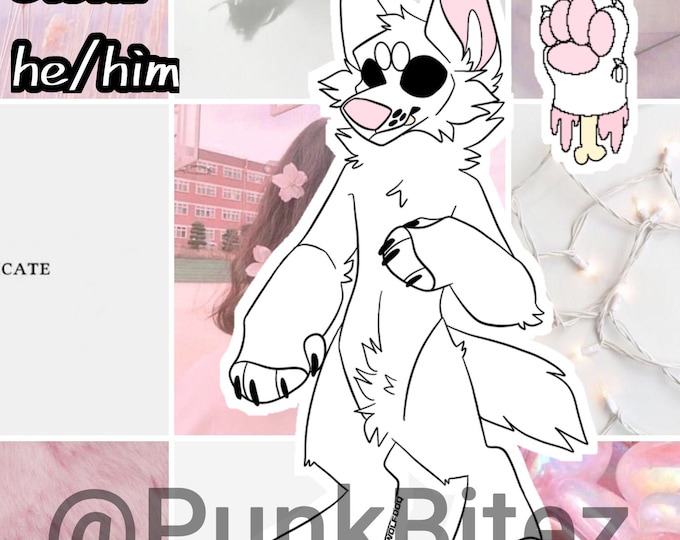 Light Wolf Furry Fursona Oc Adopt - Etsy