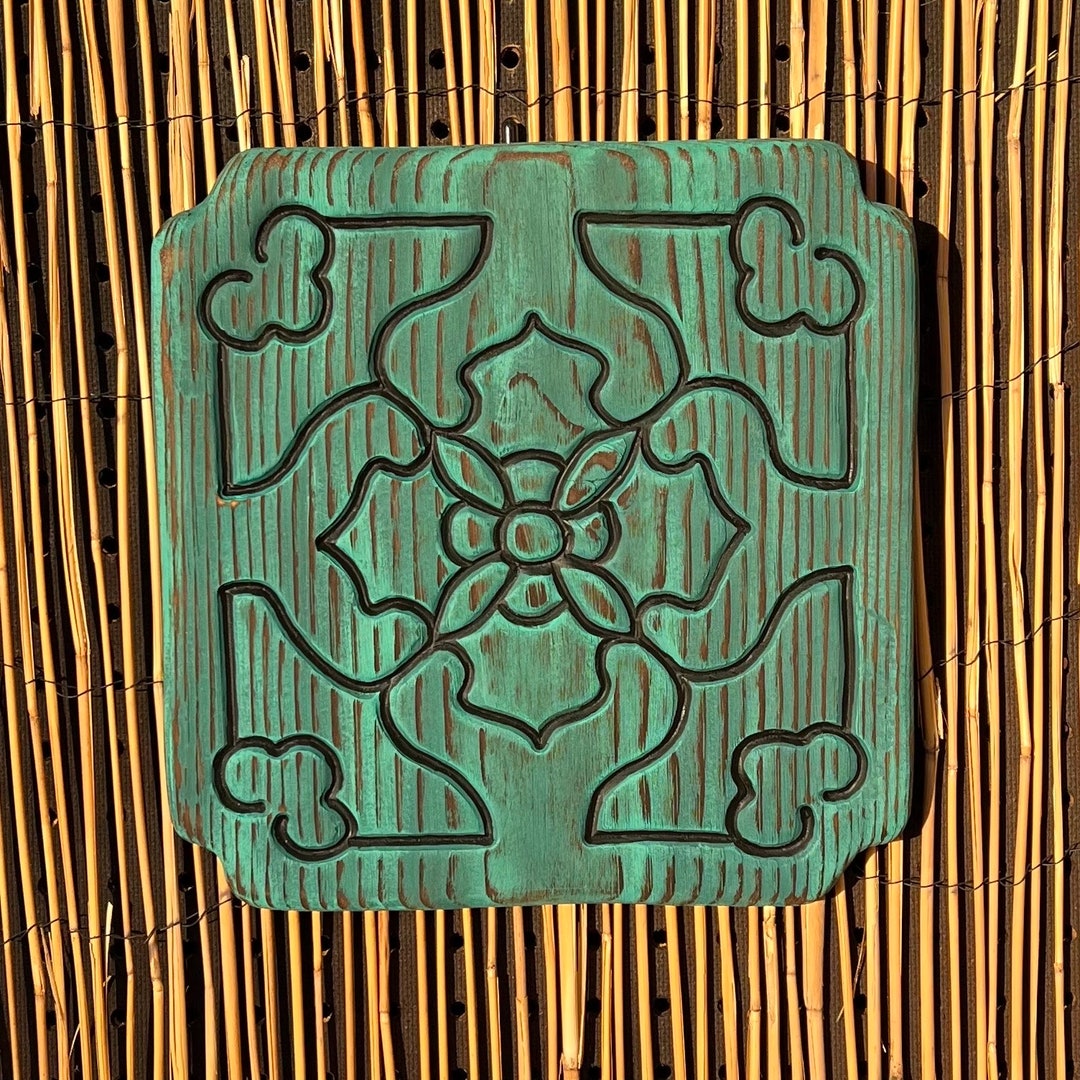 Jade Tile Wall Art Wood Carving - Etsy