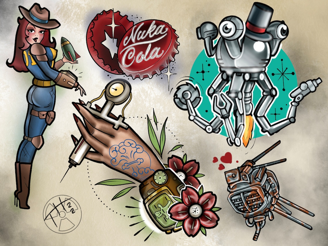 Fallout Tattoo Flash Print - Etsy