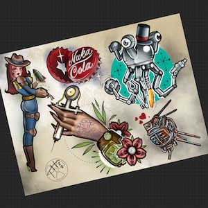 Fallout Tattoo Flash Print - Etsy