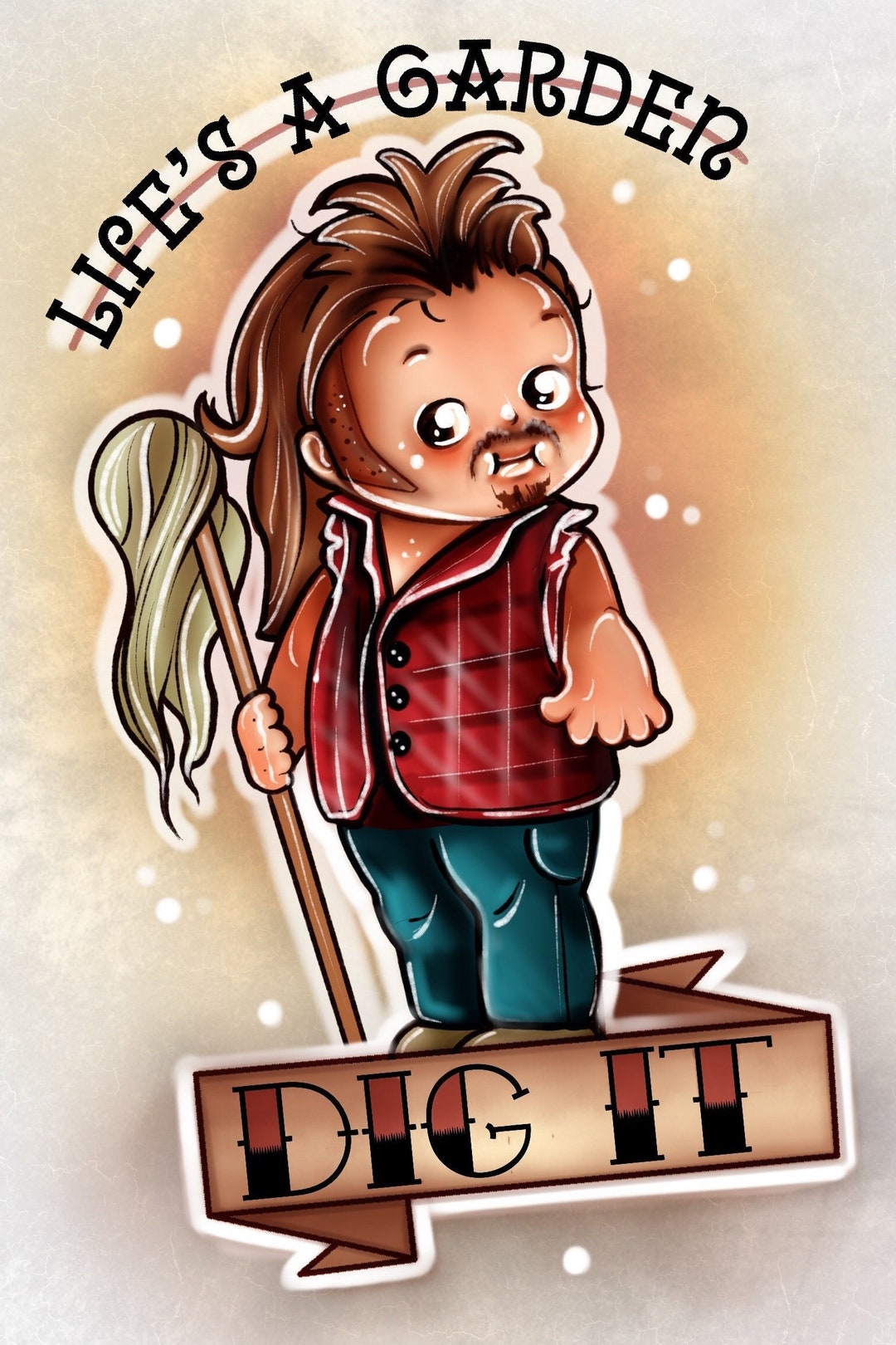 Kewpie Joe Dirt Print - Etsy