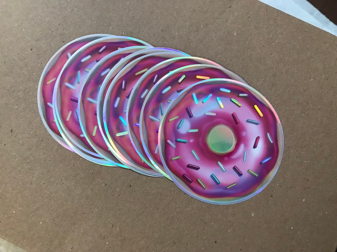 Holographic Donut Sticker - Etsy