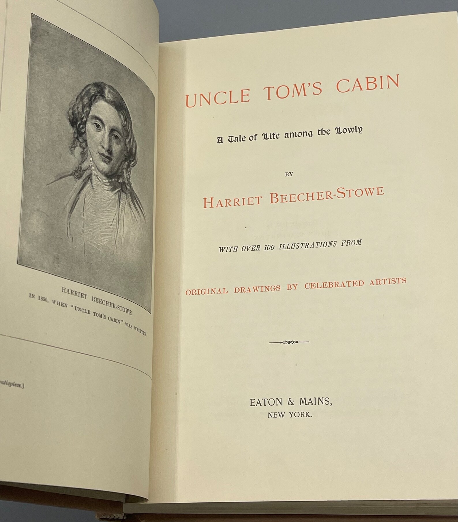 Uncle Tom's Cabin by Harriet Beecher Stowe 1897 Beautiful Antique Illustrated Memorial Edition ...