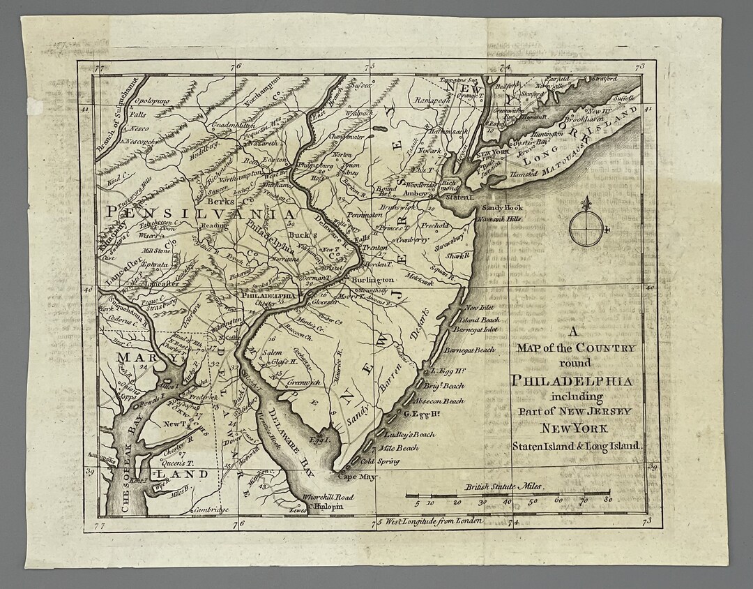 A Map of the Country Round Philadelphia Revolutionary War Era Map ...