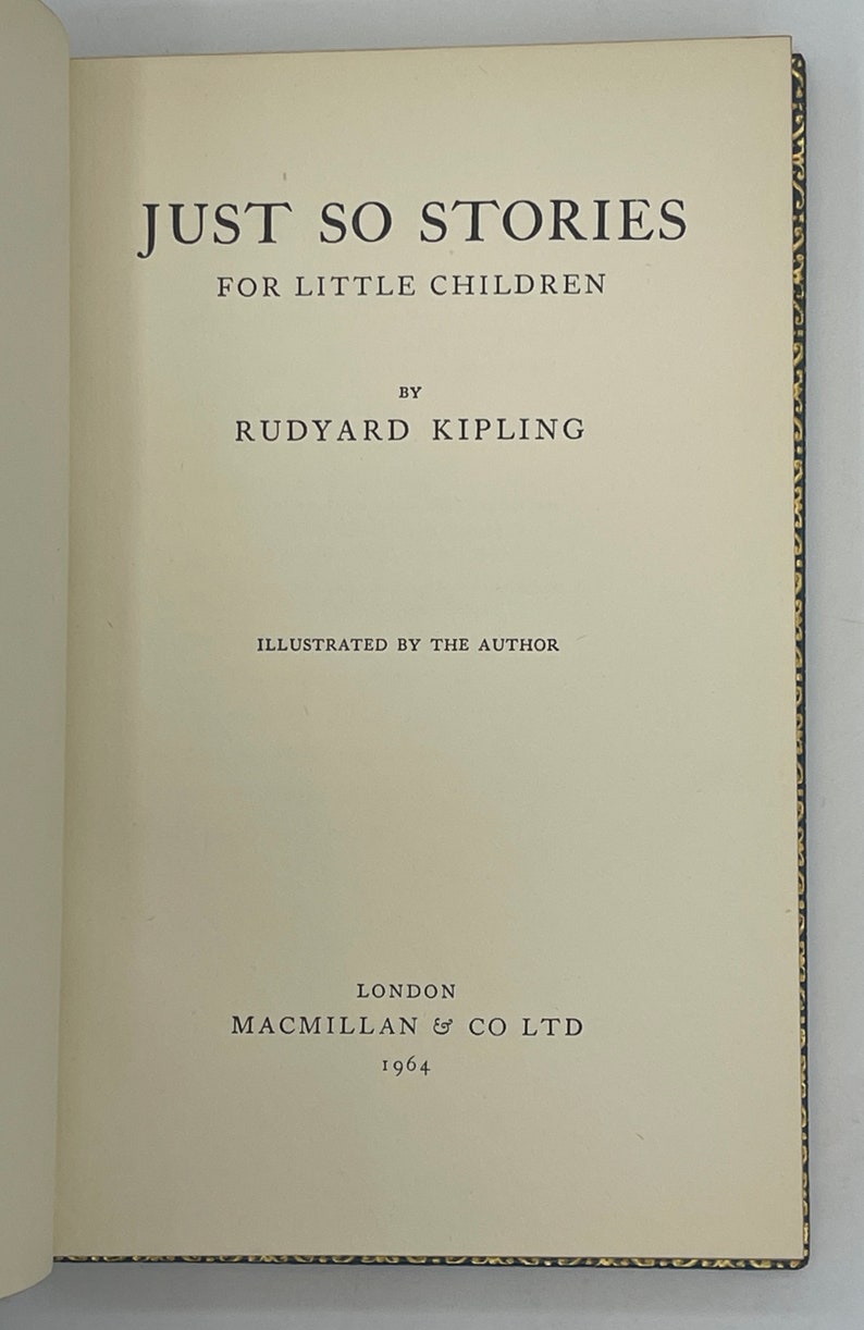 Just so Stories by Rudyard Kipling 1964 Fine Binding by - Etsy