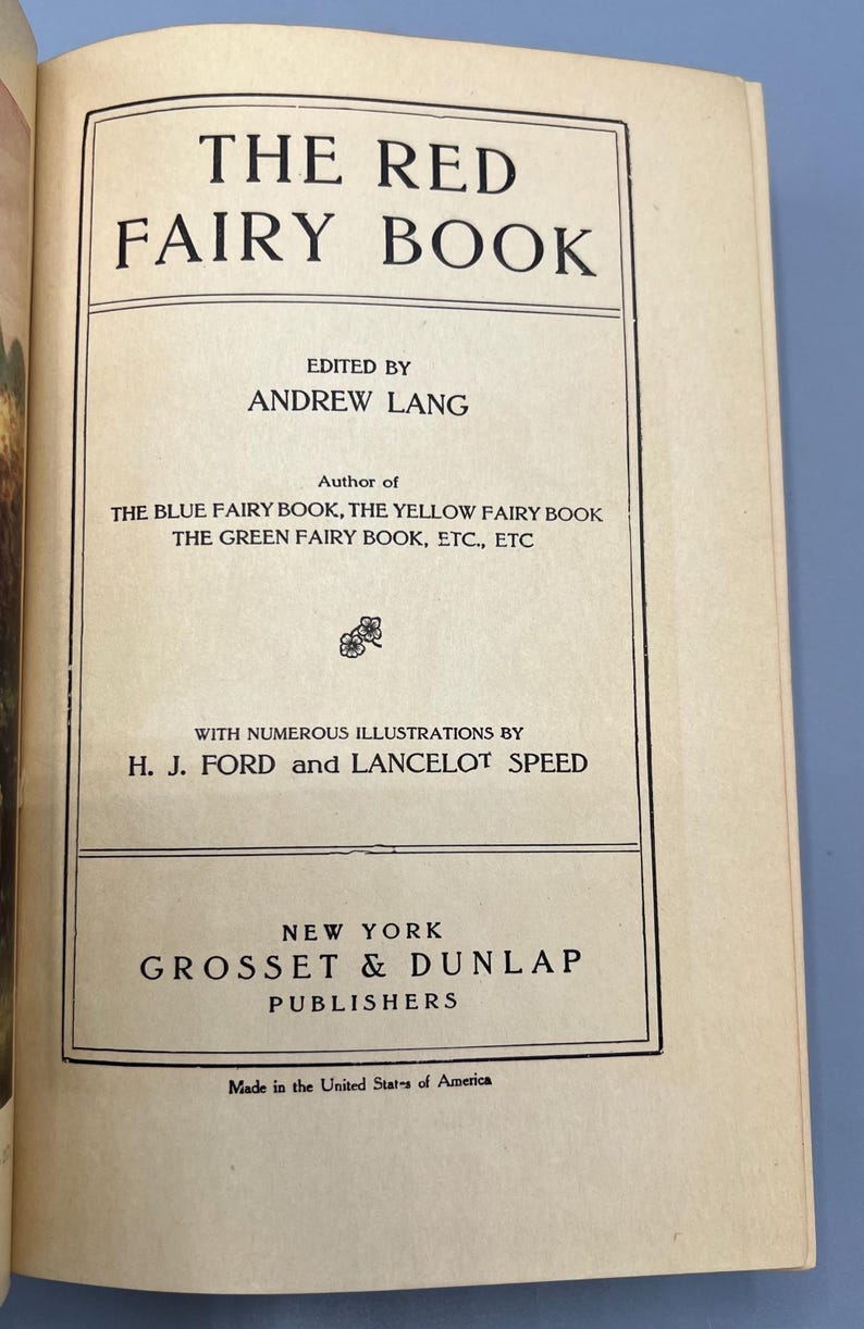The Red Fairy Book by Andrew Land Vintage 1930 Edition - Etsy