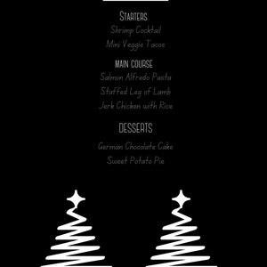 Holiday Menu Template- Canva Ready - Etsy