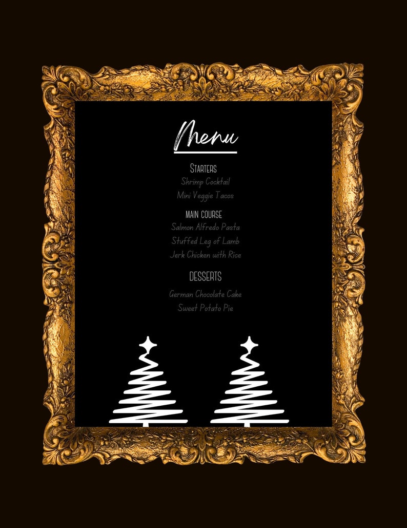 Holiday Menu Template- Canva Ready - Etsy