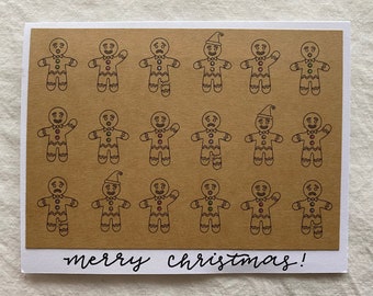Gingerbread Man Christmas Card Digital Download Printable PDF JPG - Etsy