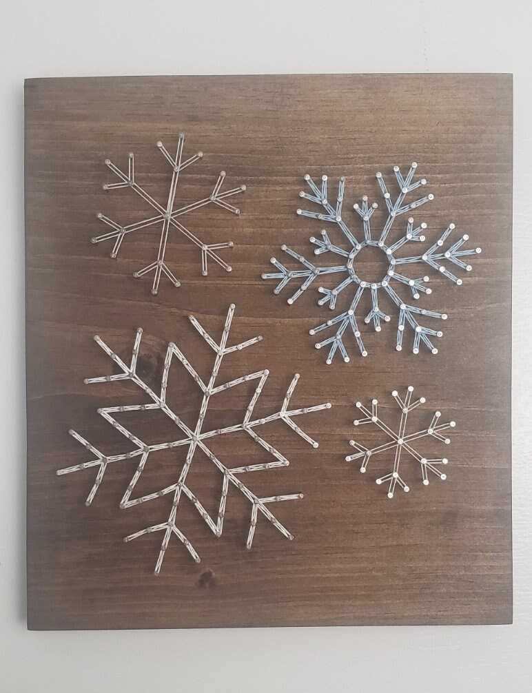 Snowflake String Art Holiday String Art Holiday Decor - Etsy