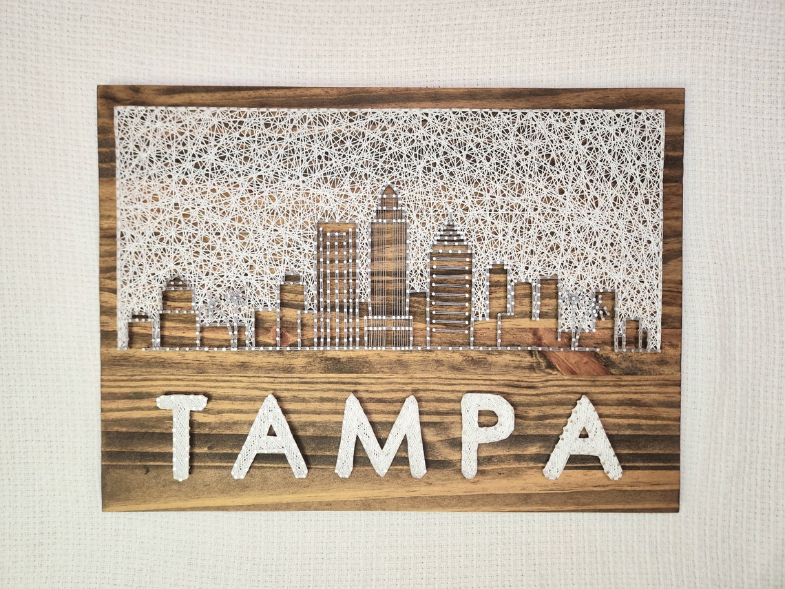 Tampa Skyline String Art, Custom City Skyline String Art Gift, Tampa ...
