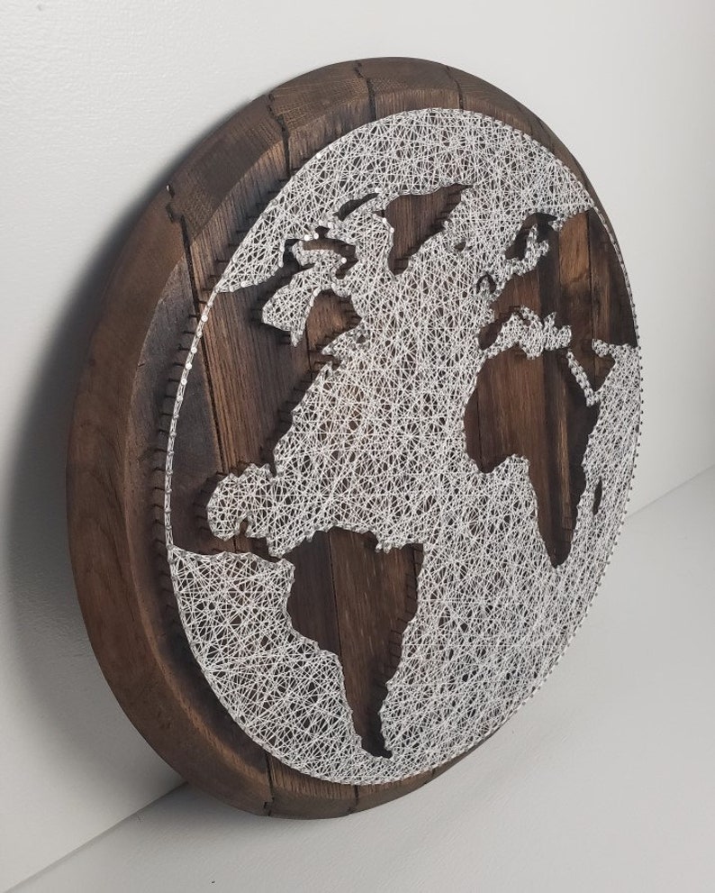 Map String Art World Map Wall Art Globe String Art Globe | Etsy Canada