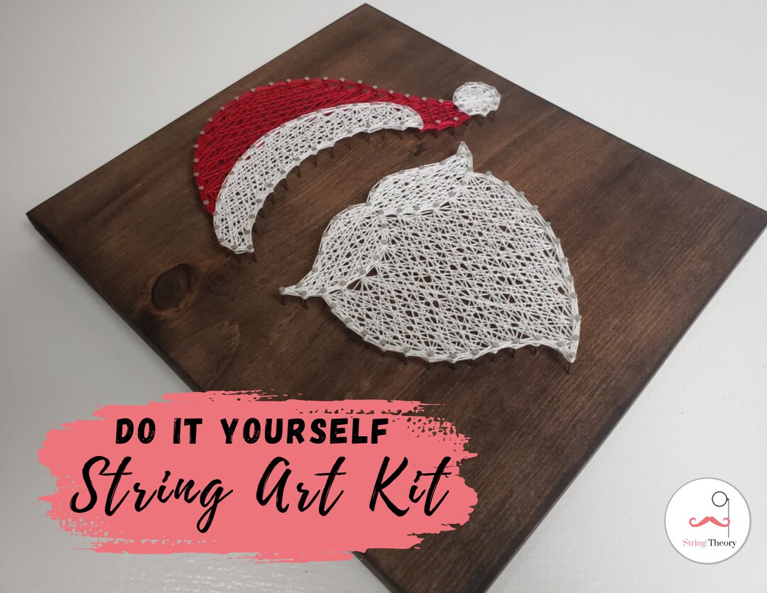 Santa String Art Kit, DIY Christmas String Art, Holiday Crafts ...