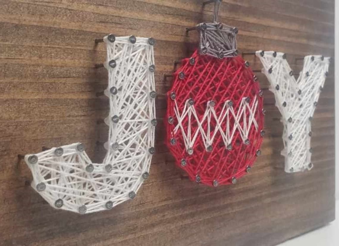 Joy String Art, Christmas Decorations, Holiday String Art, Joy, Unique ...