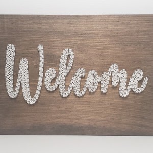 Welcome String Art, Welcome Sign, Welcome Sign String Art, Greeting ...