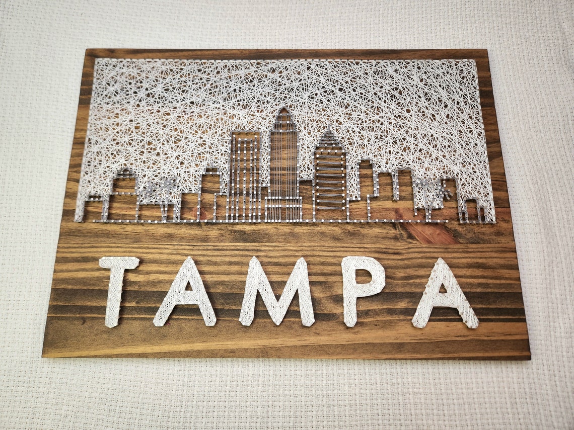 Tampa Skyline String Art, Custom City Skyline String Art Gift, Tampa ...