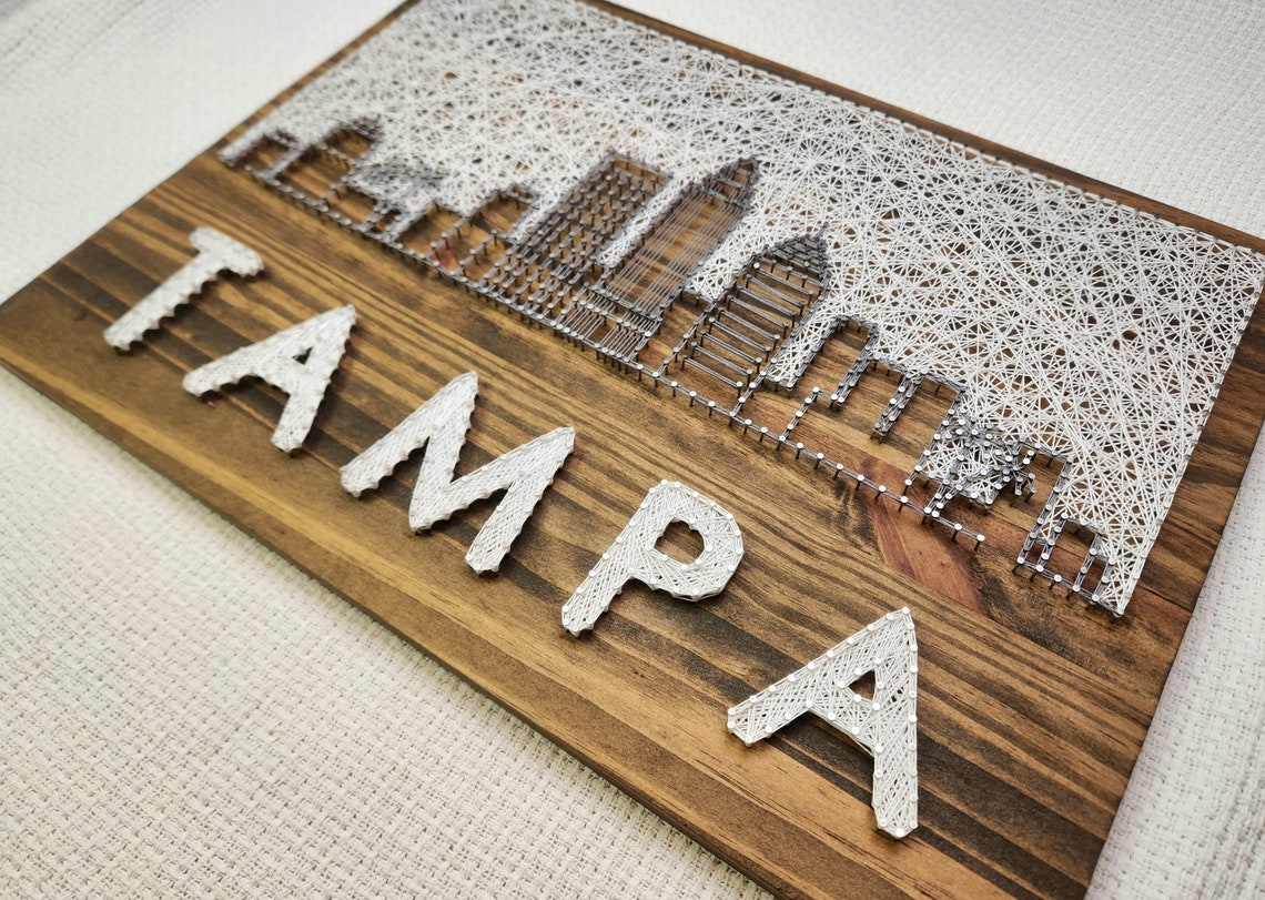 Tampa Skyline String Art, Custom City Skyline String Art Gift, Tampa ...