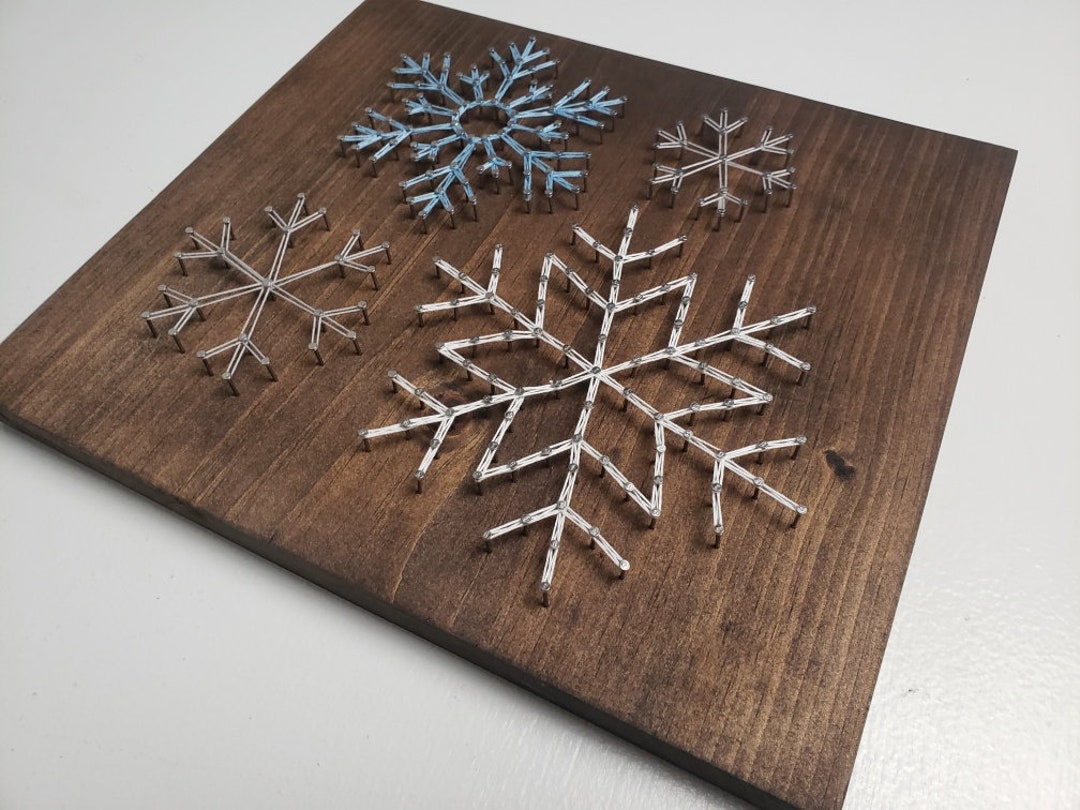Snowflake String Art, Holiday String Art, Holiday Decor, Christmas ...