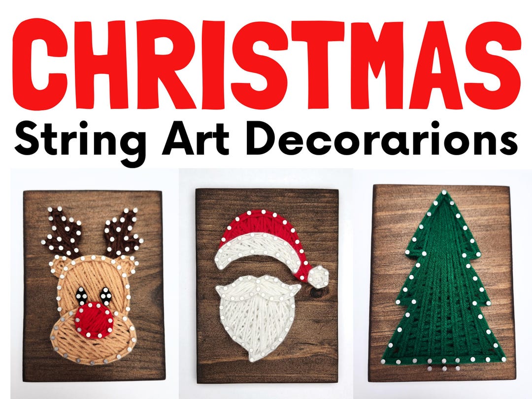 Christmas String Art, Cute Christmas Decorations, Holiday String Art ...