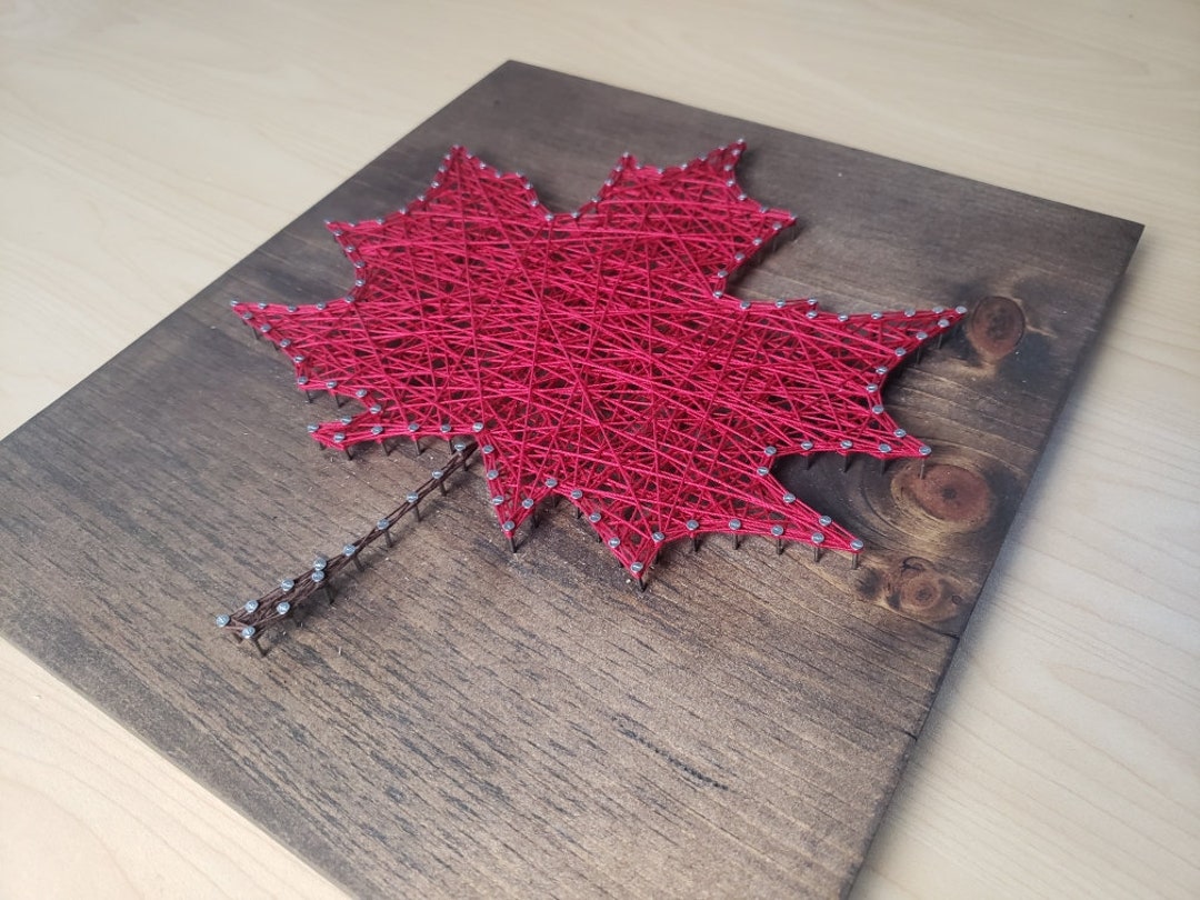 Fall Leaf String Art, Canadian Leaf String Art, Fall Décor, Fall String ...