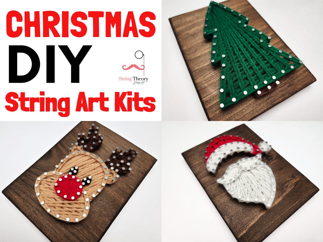 Christmas String Art Kit, DIY Holiday String Art, Kids Christmas Craft ...