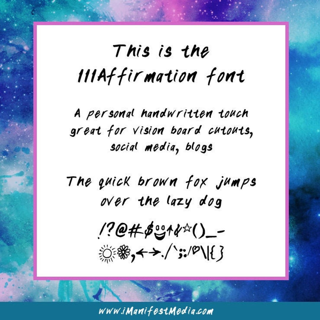 Affirmation Basic Handwriting Font - Etsy