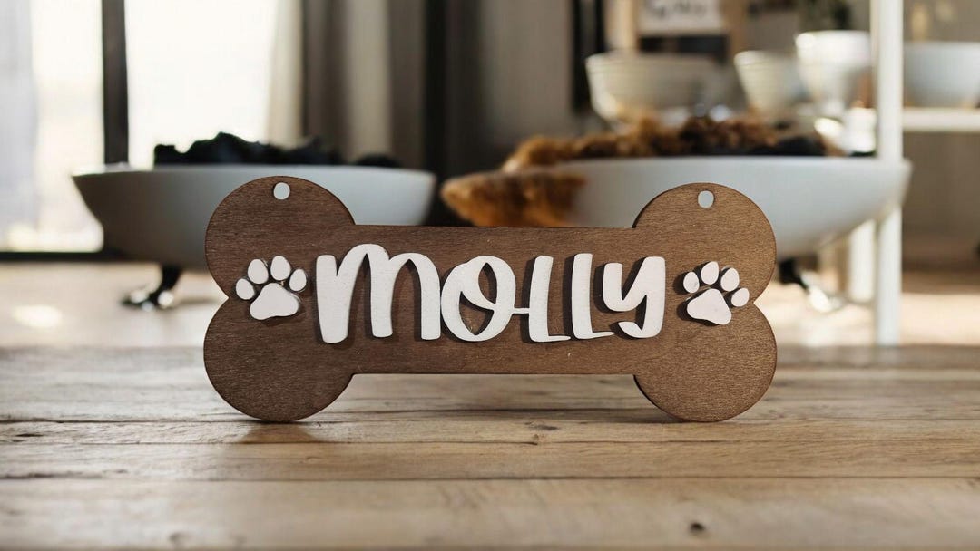 Personalized Dog Crate Sign: Bone Shape, 3D Letters - Etsy