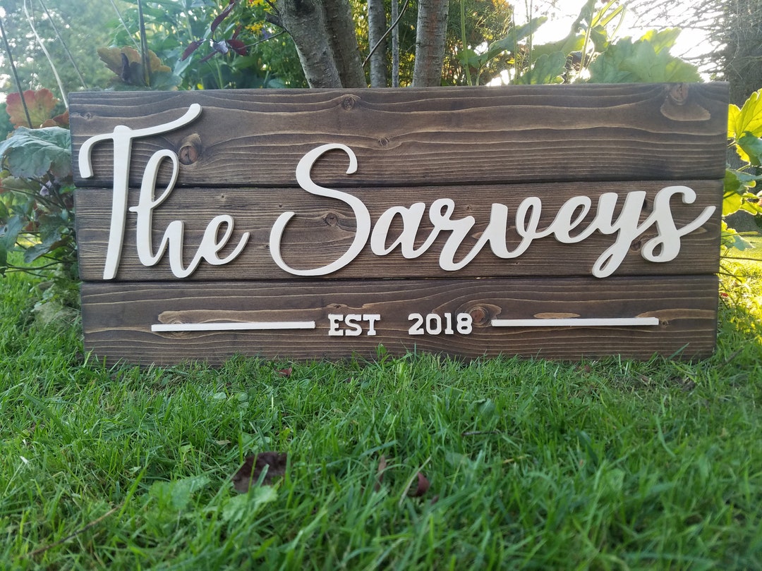 Personalized Pallet Last Name Sign – Rustic Wood Anniversary Gift - Etsy