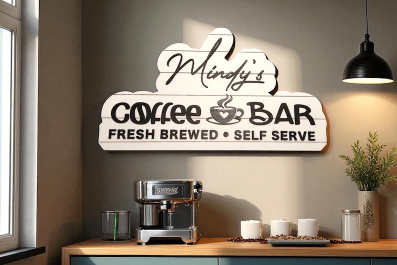 Personalized Coffee Bar Sign: 3D Lettering, Farmhouse Decor - Etsy