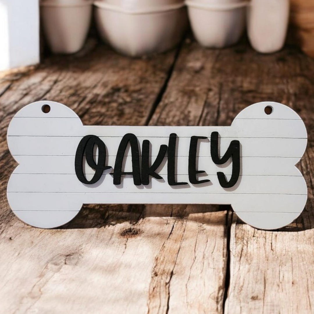 Personalized Dog Crate Sign: Bone Shaped Kennel Name Plate - Etsy